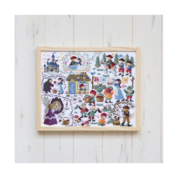 ●キット内容：25番刺しゅう糸、刺しゅう布（No.3800アイーダ）、クロス針、カラー図案付説明書●用意するもの：額（画像はW-58を使用）、縫い糸、縫い針、はさみ、テープ●出来上がりサイズ：額外径　約25.9cm×横32cm、額内径　縦約...