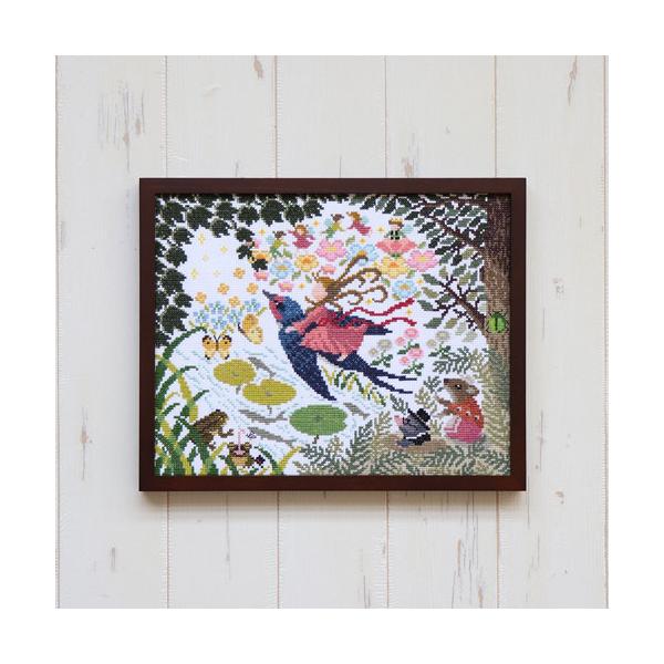 ●キット内容：25番刺しゅう糸、刺しゅう布（No.3800アイーダ）、クロス針、カラー図案付説明書●用意するもの：額（画像はW-59を使用）、縫い糸、縫い針、はさみ、テープ●出来上がりサイズ：額外径　約25.9cm×横32cm、額内径　縦約...