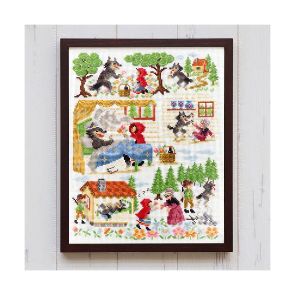 ●キット内容：25番刺しゅう糸、刺しゅう布（No.3800アイーダ）、クロス針、カラー図案付説明書※額は別売りです●用意するもの：額（画像はW-59を使用）、縫い糸、縫い針、はさみ、テープ●出来上がりサイズ：額外径　約32cm×横25.9c...