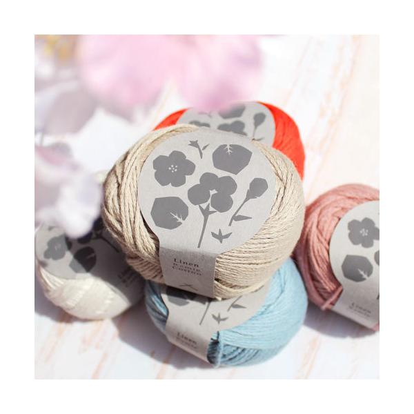 ●品質構成：綿　50％・麻(リネン25％、ラミー25％)　50％ ●棒針標準ゲージ: 19〜22目・27〜30段●かぎ針標準ゲージ: ---●仕立（糸長）: 50g　約102ｍ●棒針（号）: 5〜7●金属かぎ針（号）: 7/0●糸使用量（平...