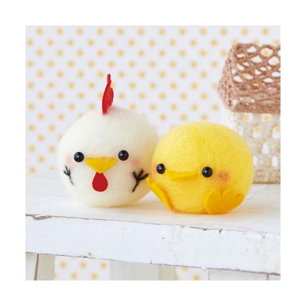 ●キット内容 : アクレーヌ、型抜き済みフェルト、その他副資材、テキスト ●完成サイズ ： ひよこ直径約5.5cm、にわとり直径約6cm ※ニードルの刺し具合によって大きさは変わります。●必要用具（別売り）：  フェルティング用ニードル、フ...