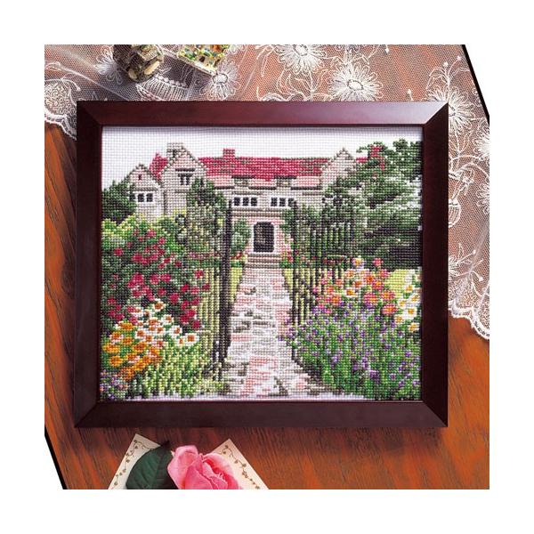 ●キット内容：刺繍糸、刺繍針、刺繍布、図案付説明書　　              ※額は別売りです ●完成サイズ：額外径：33.4×37.7cm              額内径：28.5×33cm●デザイン：尾上雅野●生地色：白●難易度：...