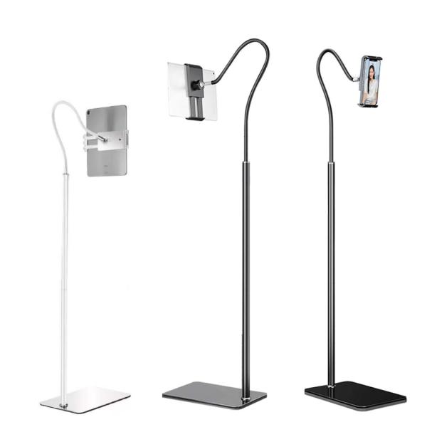 スマホスタンド タブレットスタンド 床置 ipad ブラック フレキシブルアーム 360°回転可能 高さ調整可能 4.6-11インチタブレットと携帯に適用 収納便利 ソファ・ベッド等のシーンに適用 ブラック※タブレット取り付けに関しては少し...