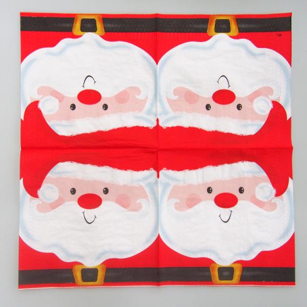 クリスマスパーティーセット　わくわくサンタグリーン紙ナプキン６個セットクリスマスパーティーには欠かせないお洒落なサンタさんデザインの紙ナプキン６個セットです！海外工場から直接買い付け、生産中には直接品質チェックをして不良品を極力無くす努力を...