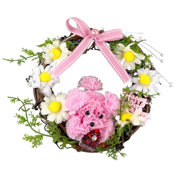 国内でていねいに作られた母の日ギフトカーネーションリースです。造花を使用しているのでキレイな姿が長く続きます。いろいろな場面での贈り物、ご自宅用としてご使用になれるデザインです。季節を問わず飾れて、お部屋を華やかに、明るく演出します。□サイ...