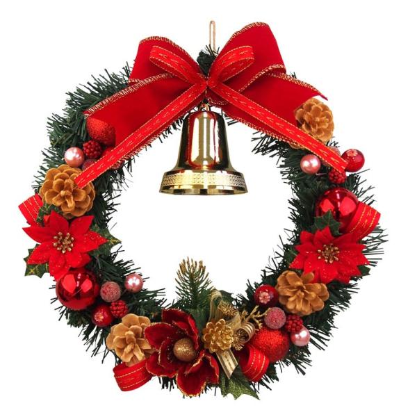 お洒落な街の神戸でデザイナーによって１つ１つ丁寧に手作りされている非常に珍しく希少な国内生産品です。クリスマスらしく全体をシックな赤でまとめ、アクセントにピンクの実やキラキラのボールがとってもオシャレ。玄関やお部屋に飾ると、一気にクリスマス...