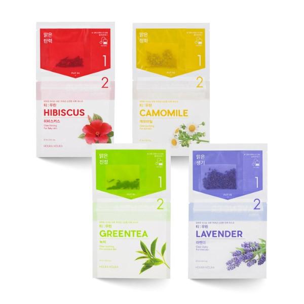 【商品名】 HOLIKA HOLIKAティーウリン マスクシート INSTANTLY BREWING TEA BAG MASK 27ml/全4種類   【種類】 ハイビスカス カモミール緑茶ラベンダー 【商品説明】  肌で飲む、本物のティー...