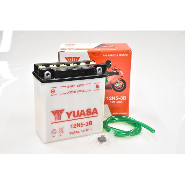 ■ 商品説明台湾ユアサ（YUASA）製12N5-3B 開放型バイクバッテリーです。液入充電済みのため、商品到着後すぐにご使用いただけます。開放型バッテリーのため、定期的な液量点検・補充を行うことで長く安定してご使用いただけます。■ 商品仕様...