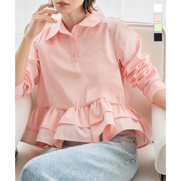 フリルデザイン長袖ブラウス裾のふんわり広がるフリルが華やかさを添える長袖ブラウス。クラシカルなシャツ襟と組み合わせることで甘さを程よく引き締め、大人の女性らしいスタイルを演出します。デイリーはもちろん、オフィスやきちんとしたシーンにも活躍。...