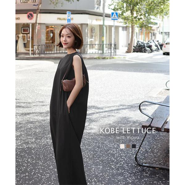 [ mayuさんコラボ ] タックノースリーブワンピース大人気インフルエンサー【mayuさんコラボ】毎日でも着たくなるIラインシルエットワンピース。程よくゆとりのある大人っぽいシルエットで体のラインを拾い過ぎず華奢見えに。気になる肩回りはタ...