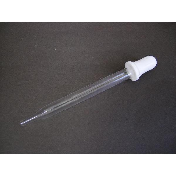 耐薬性に優れたシリコンゴム付の硬質ガラス製スポイドです。お手持ちのガラス瓶にご利用の場合は、ガラス瓶の口内径や瓶の深さのご確認をお願いします。【商品サイズ】全長：121.9mm　直径：9.4mm