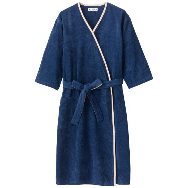 ■商品名／UCHINO ウチノ エアリータッチ レディースバスローブ ダークブルーL ■外箱サイズ／27.5×40.5×5cm ■商品仕様／バスローブ1着・綿100％ ■生産国／タイ製 ■本体数／1