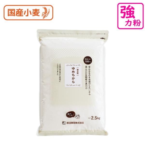 商品紹介北海道産「ゆめちから」は超強力小麦に分類される品種で、中力粉とブレンドすることで製パン性を高めてくれる頼もしい小麦です。その「ゆめちから」の強さと香り、味の良さを十分に引き出した小麦粉が「ゆめちから」です。ハード系など、中力粉を中心...
