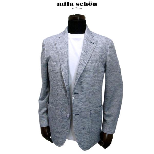 ニットジャージ調の素材は、伸縮性があり軽く涼しくこの季節にピッタリ！細かな織に濃紺とホワイトで構成されたグレー調のカラーは、繊細で微妙なカラー。凹凸感のサラリとした素材で、ポリエステル混の素材は、シワにも強く、リネンの雰囲気を充分にお楽しみ...