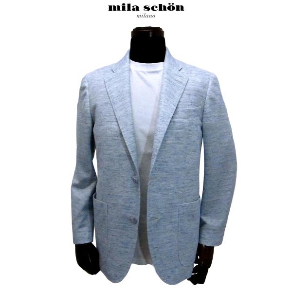 ニットジャージ調の素材は、伸縮性があり軽く涼しくこの季節にピッタリ！細かな織にライトブルーとホワイトで構成されたライトブルー（水色）カラーは、繊細で微妙な優しいカラー。凹凸感のサラリとした素材で、ポリエステル混の素材は、シワにも強く、リネン...