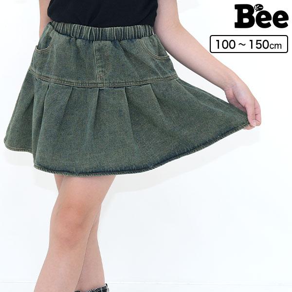 【25年SS新作】インナーパンツ付きデニムスカート 子供服 キッズ ジュニア 女の子 無地 ミニ丈 シンプル 100cm 110cm 120cm 130cm 140cm 150cm