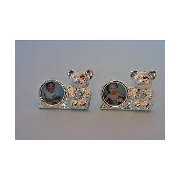 かわいい赤ちゃんの写真を思い出としてしてシルパーのベア2個セットのフォトフレーム2個セットでお買い得です!!
