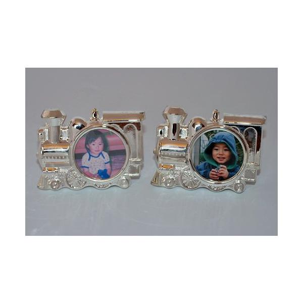 かわいい赤ちゃんの写真を思い出としてしてシルパーのきしゃのフォトフレーム2個セットでお買い得です!!