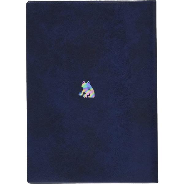 人気のワンポイントモチーフを箔押しした文庫本サイズのブックカバー。幅105mm×縦157mm×厚み25mmまでの文庫本に対応しています。柄:カエル