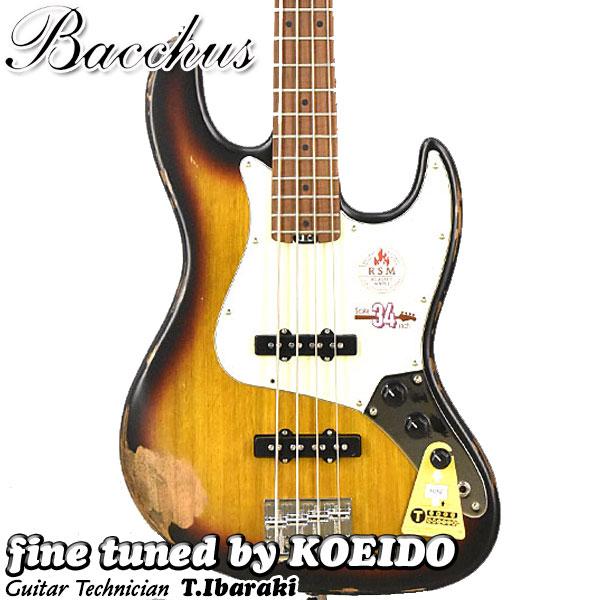 バッカス・グローバルシリーズからローステッドメイプル、さらにエイジド加工のジャズベースタイプが登場！ローステッドメイプルとはメイプルを高温で加熱処理して材の中の水分や油分を揮発させることにより剛性を高めた材。ネックに使用されるとその効果は安...