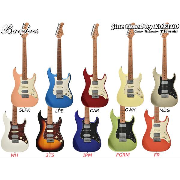 お手頃な価格ながら本格的な作りで人気のバッカス・ユニバースからローステッドメイプルのストラトタイプが登場！ローステッドメイプルとはメイプルを高温で加熱処理して材の中の水分や油分を揮発させることにより剛性を高めた材。ネックに使用されるとその効...