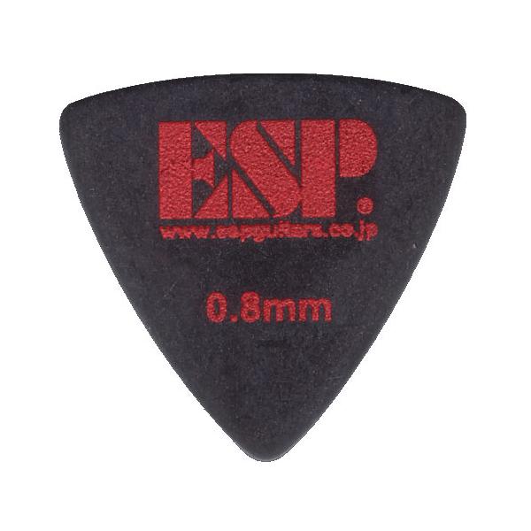 ＥＳＰのサンド・グリップピックです。ロゴ部分がザラザラしており、滑り止めになっています。１個のご注文で１０枚の販売となります。材質：ポリアセタール厚さ：0.8mm