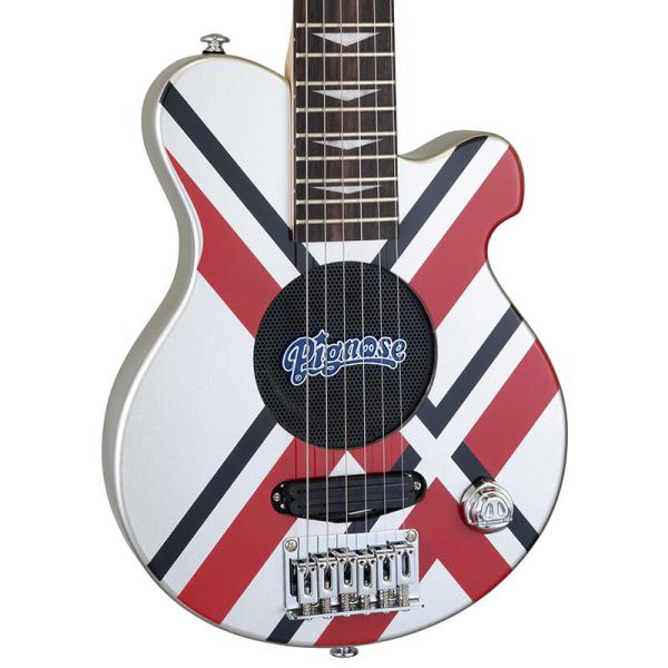 歴代のジェイル大橋代官シグネチャーモデルをモチーフにした限定モデル！ヘッドには聖飢魔II 地球デビュー40周年ロゴがあしらわれています。アンプ付きコンパクトギターのベストセラー、ピグノーズです。オープン・バック構造、１０ｃｍヘビーデューティ...