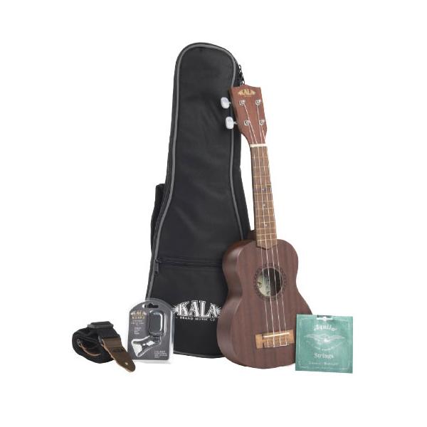 KALA 定番のマホガニー製ウクレレ、KA-15シリーズにお得なセットが登場しました！ウクレレ本体に加えてギグバッグ、ストラップ、交換弦、チューナーの 4 点を同梱しています。ウクレレを始めたい入門者の方にもオススメのセットです。ソプラノモ...