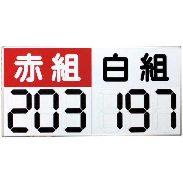 大型で操作も簡単なマグネット得点板！H900mm！●紅白●幅180cm×高さ90cm●重量9kg●取付金具上下各4か所●文字寸法：H432mm×W231mm●組名：マグネットシート●ボード：スチール製ホワイトボード※当店は三和体育製販株式会...