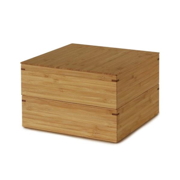 ■サイズ/容量約W19.5×D19.5×H12cm / 3000ml■カラーナチュラル■材質 / 仕上げ本体：竹集成材 / ウレタン塗装チギリ：木/ ウレタン塗装■内容重箱×1個 専用箱入り■電子レンジ：×　食器洗浄機：×　食器乾燥器：×重...