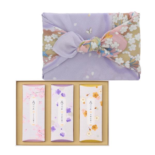「花づつみ」は自然溢れるさくら・すみれ・白梅をイメージした三種の香りを詰め合わせたご進物のお線香です。可愛らしい風呂敷でお包みし、ご配送いたします。お盆、新盆見舞い、喪中見舞い、彼岸、法事 等の贈り物に。また、突然のご訃報を知ったときにも。...
