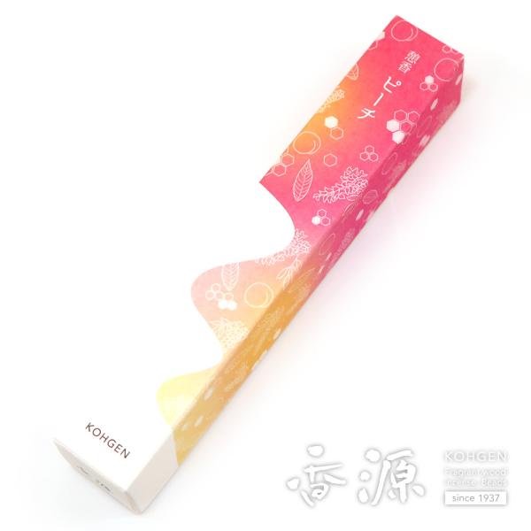 お香の種類：短寸お香メーカー：香源香り系統：ピーチの香りお香の長さ：13.5cm燃焼時間(約)：25分内容量：20本パッケージ：紙箱 2.2×2.2×14.3cm