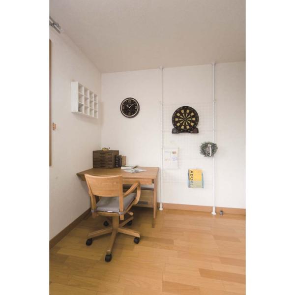 ◇◇ 【仕様】 ●カラー：ホワイト ●製品外寸法（約）：高さ200〜275cm／奥行7cm ●ネット外寸法（約）：幅90cm／高さ45cm ●耐荷重：ネット10kg（1枚あたり）／フック1kg（1個あたり） ※耐荷重は測定値であり、保証値で...