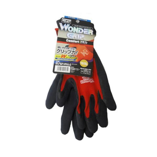 ◇◇ 【仕様】 ●サイズ：Ｍ（幅１０×高さ２８ｃｍ） ●手袋繊維：ナイロン　コーティング：天然ゴム ●糸の細さ：13G ●色：レッド 【備考】 ※画像は「ワンダーグリップ　コンフォート　レッド　ＸＬ」です。