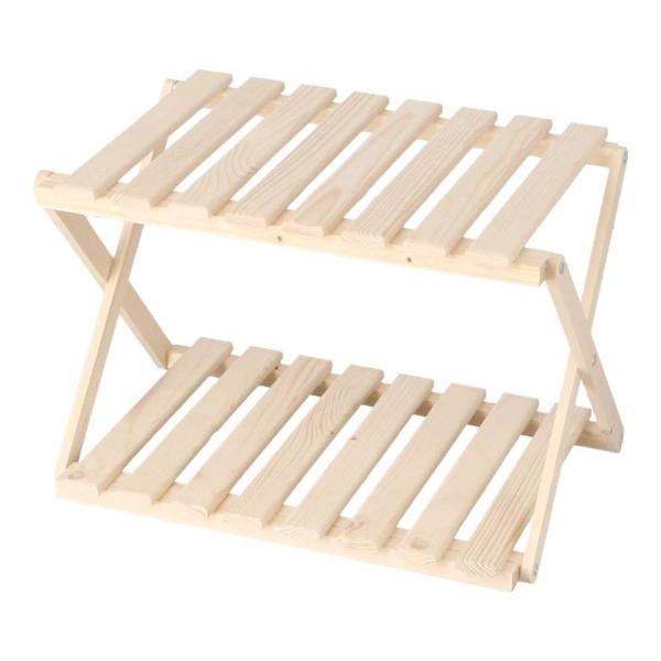 ◇◇ 【特長】 ●BBQやキャンプにも ●コンパクトで持ち運びもらくらく 【仕様】 ●2段 ●サイズ(約)：幅46×奥行30×高さ30.5ｃｍ ●収納時サイズ(約)：46×40×5.7ｃｍ ●棚板サイズ(約)：40.5×30ｃｍ ●耐荷重(...