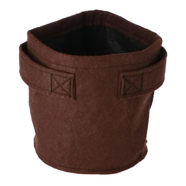 ◇◇ 【サイズ】約直径１６×高さ１７ｃｍ 【特長】 ●場所をとらずベランダ菜園にもぴったり！ ●鉢底石がいりません ●コンパクト収納！ 【仕様】 ●材質：フェルト／ポリエステル、不織布／ポリプロピレン●カラー：ブラウン