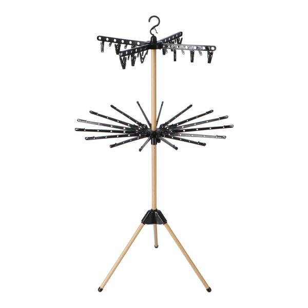 ◇◇ 【特長】 ●部屋にマッチする木目＆ブラック ●コンパクトに収納できる ●上部ハンガーは取り外して使用可能 ●高さ調節が可能 ●屋内用 ●工具不要 ●お客様組立 【仕様】 ●材質 パイプ：スチール（木目転写） 樹脂パーツ：ポリプロピレン...