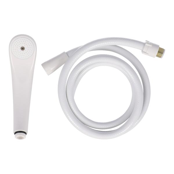 ◇◇ 【特長】 ●勢いそのままで節水ができます。 【仕様】 ●シャワーホース部材質 シャワーホース：塩化ビニル樹脂 回転ホース樹脂継手：ABS樹脂、ポリアセタール樹脂、黄銅 ホース樹脂継手：ABS樹脂、ポリアセタール樹脂、黄銅 パッキン：ニ...