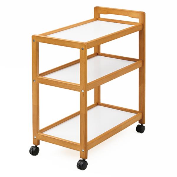 ◇◇ 【仕様】 ●材質：構造部材/天然木(ラバーウッド) ●サイズ：約幅590×奥行340×高さ725mm ※キャスター含む ●内寸 【Ａ】 中段（棚）から最上段（棚）の高さ：約212mm 中段（枠）から最上段（枠）の高さ：約181mm ●...