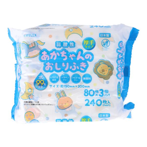◇◇ 【特長】 ●薬液の99%が純水でできた、赤ちゃんへの安全性に 配慮した水に近いおしりふきです。 ●人の肌の性質と同じ弱酸性。保湿成分配合でデリケートなお肌もやさしく拭けます。 ●手や足にもお使いいただけます。 ●アルコール、バラベン、...