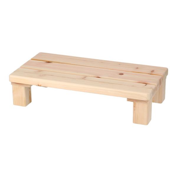 ◇◇ 【特長】 ●国産桧使用 ●狭い玄関でも邪魔にならない 【仕様】 ●サイズ（約）：幅52×奥行27×高さ12cm ●材質：ひのき ●耐荷重：150kg