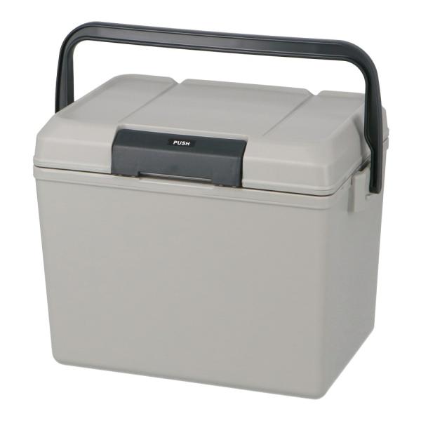 ◇◇ 【特長】 ●二人で持てる大型キャリングハンドル ●押すだけのワンプッシュ開閉 ●フタに水がたまりにくい 【仕様】 ●製品サイズ（約）：幅375×奥行270×高さ285mm ●内寸サイズ（約）上部：幅299×奥行190×高さ216mm ...