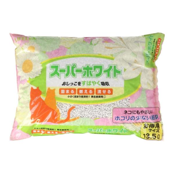 ◇◇ 【特長】 ●おしっこをすばやく吸収。固まる・燃える・流せる ●再生紙使用。 ●ネコにもやさしい、ホコリの少ない紙砂。