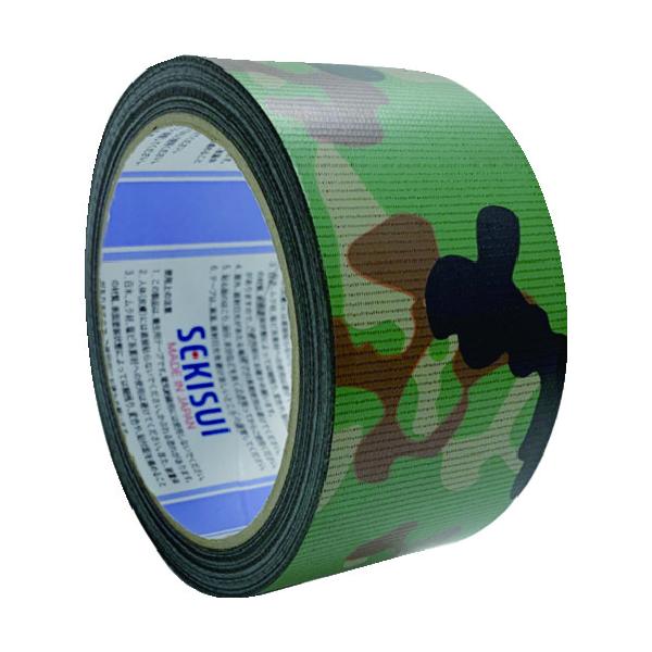 ◇◇ 【特長】 ●ポリエチレン、ポリプロピレンラミネート紙にも貼りつき、重ね貼りもできます。 【用途】 ●仮止め、養生用に。 【仕様】 ●色：迷彩 ●幅(mm)：50 ●長さ(m)：25 ●厚さ(mm)：0.11 ●粘着力：2.2N/10m...