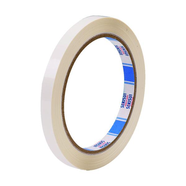 ◇◇ 【特長】 ●耐水性の高いシーリング用テープです。 【用途】 ●袋物の口止め、封緘に。 【仕様】 ●色：白 ●幅(mm)：9 ●長さ(m)：50 ●厚さ(mm)：0.058 ●粘着力：3N/10mm(306g/10mm) 【材質/仕上】...