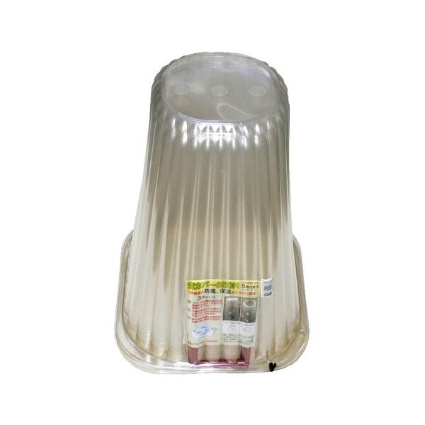 ◇◇ 野菜苗の防風、保温、防霜に。 カバー本体接地部に針金固定用穴が開けてあるので固定がラクラク！ 天面は簡易に切り取る（折り込む）ことができ、支柱も立てられます。 １枚の外寸：270ｍｍｘ270ｍｍｘ高さ350ｍｍ。