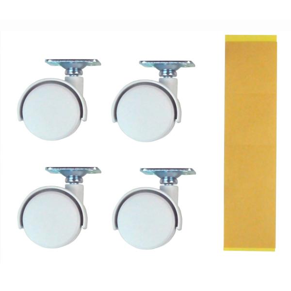 ◇◇ 【特長】 ●付属の両面テープで「貼るだけ」でカラーボックスにキャスターが付けられます。 【仕様】 ●形名：CN-888 ●サイズ：幅3.8×奥行6×高さ5.7ｃｍ（1個あたり） ●重量：60ｇ（1個） ●材質：本体・キャスター　鉄（ユ...