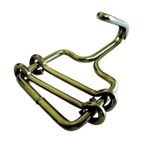 ◇◇ フック・遊動が一体型です。 【特長】 ●フック・遊動が一体型です。 【用途】 ●ホロタイト用金具。 【仕様】 ●質量(g):18.5 ●摘要:20mm 【材質／仕上】 ●鉄　●表面処理：ニッケルメッキ