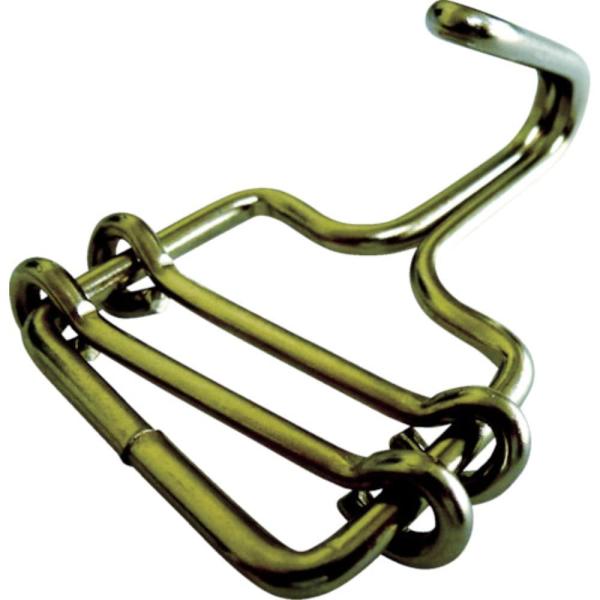 ◇◇ フック・遊動が一体型です。 【特長】 ●フック・遊動が一体型です。 【用途】 ●ホロタイト用金具。 【仕様】 ●質量(g):18.5 ●摘要:30mm 【材質／仕上】 ●鉄　●表面処理：ニッケルメッキ 【注意】 ●人命・重大な事故に関...