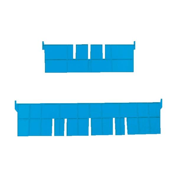 ◇◇ 【仕様】 ●色：ブルー ●外形寸法(mm)高さ：144.5 ●適合コンテナ：F-5 ●外形寸法(mm)幅：171.3 ●外形寸法(mm)厚さ：4 ●F-5用の短手用の仕切板です。 【材質/仕上】 ●ポリスチレン（PS）